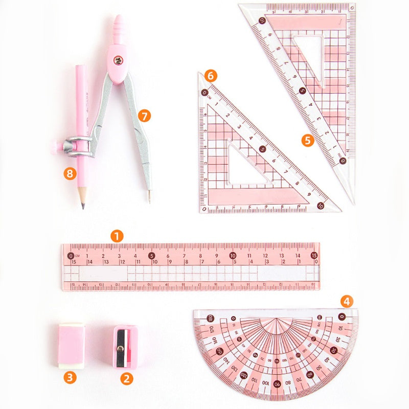 High Quality Compass Set Pink 8 Pieces – Asanbazaar